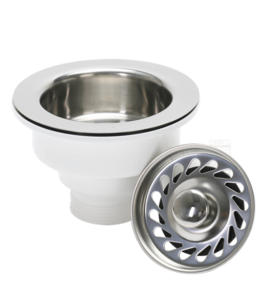 90056/70 - Polished Stainless Steel Strainer Waste with Overflow ...