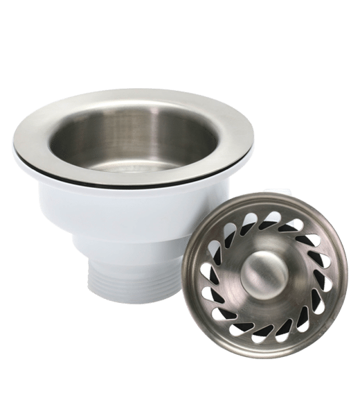 90066/70J - Metal Polished Stainless Steel Strainer Waste with Overflow ...